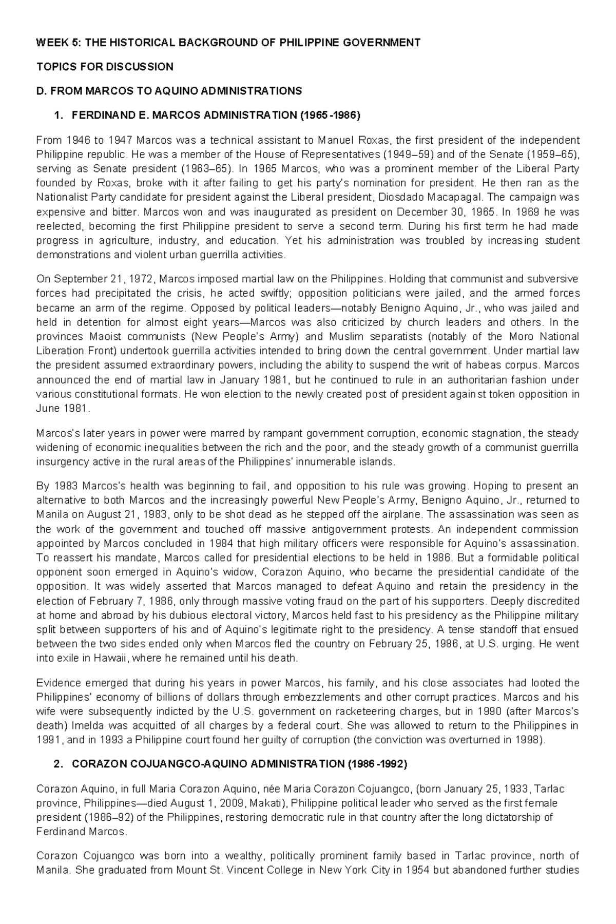 THE Historical Background OF Philippine Government - WEEK 5: THE ...