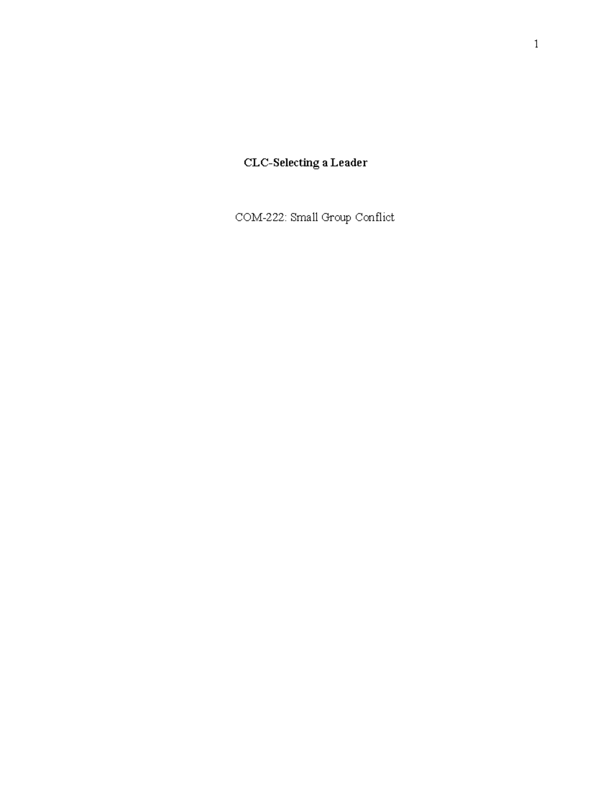 CLCSelectinga Leader - CLC group assignment super easy - CLC-Selecting ...