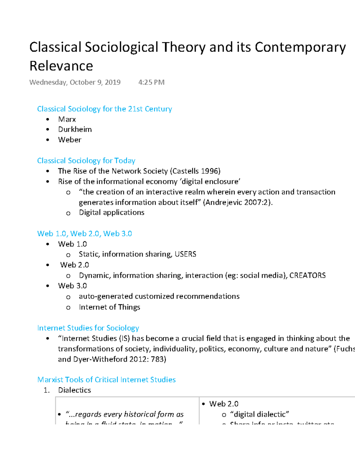 Classical Sociological Theory and its Contemporary Relevance - Warning ...