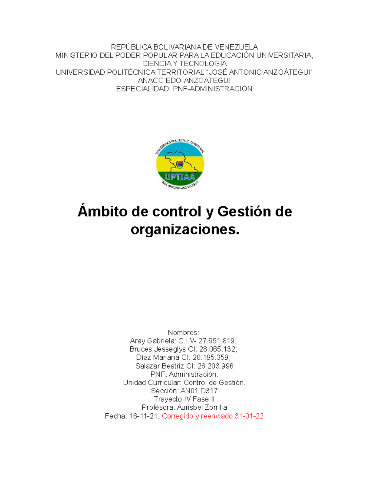 I. Ámbito de control y gestión de organizaciones (corregido ...
