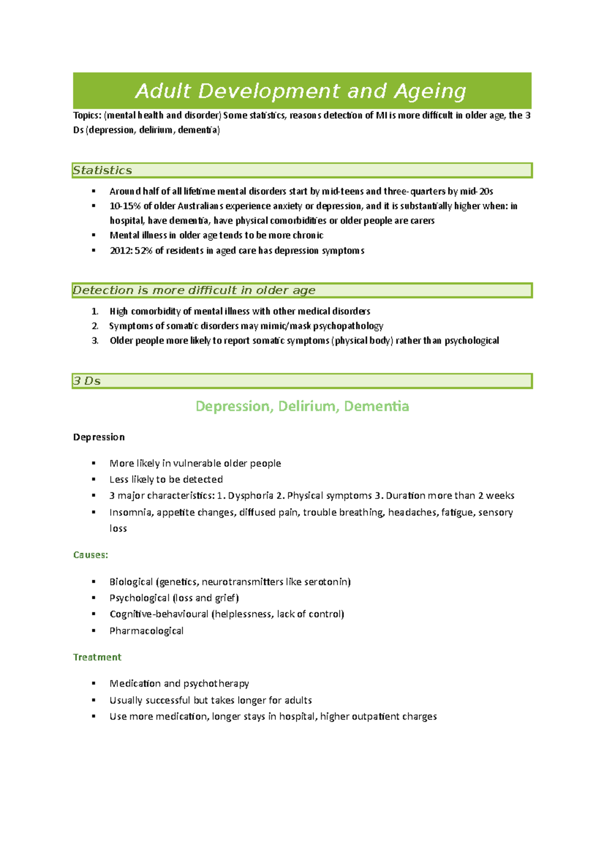 Adult Development and Ageing 3 - Adult Development and Ageing Topics ...
