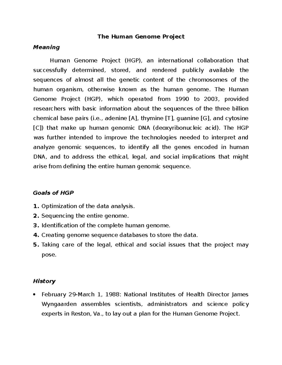 Human Genome Project - The Human Genome Project Meaning Human Genome ...