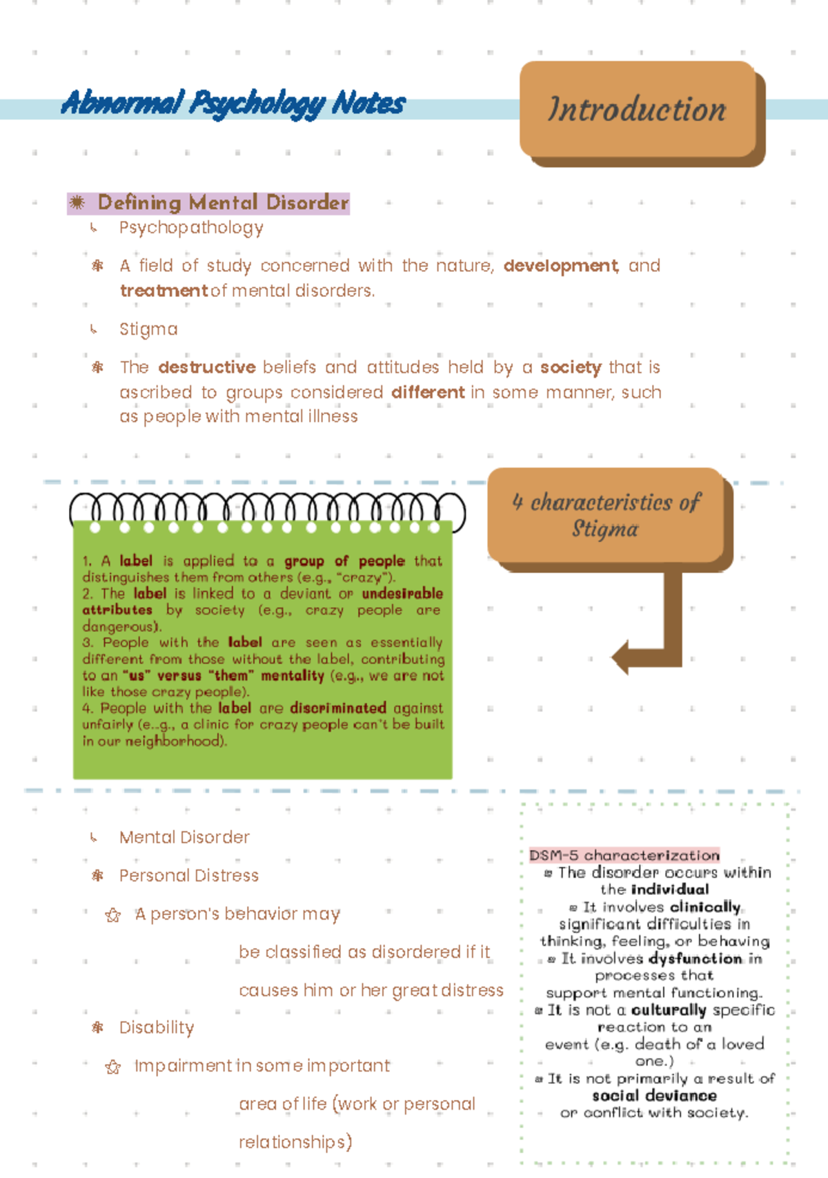 Abpsy Reviewer - Lecture Notes Abnormal Psychology - Abnormal ...