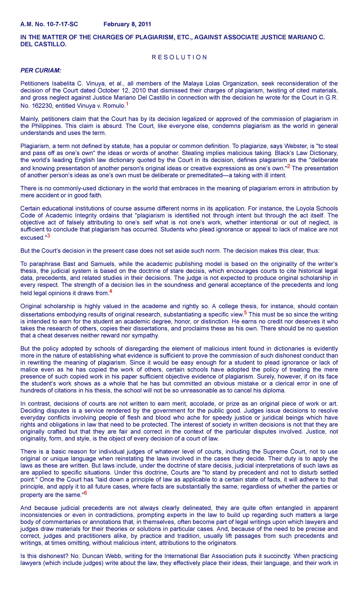 A.M - Dissenting Opinion - A. No. 10-7-17-SC February 8, 2011 IN THE ...