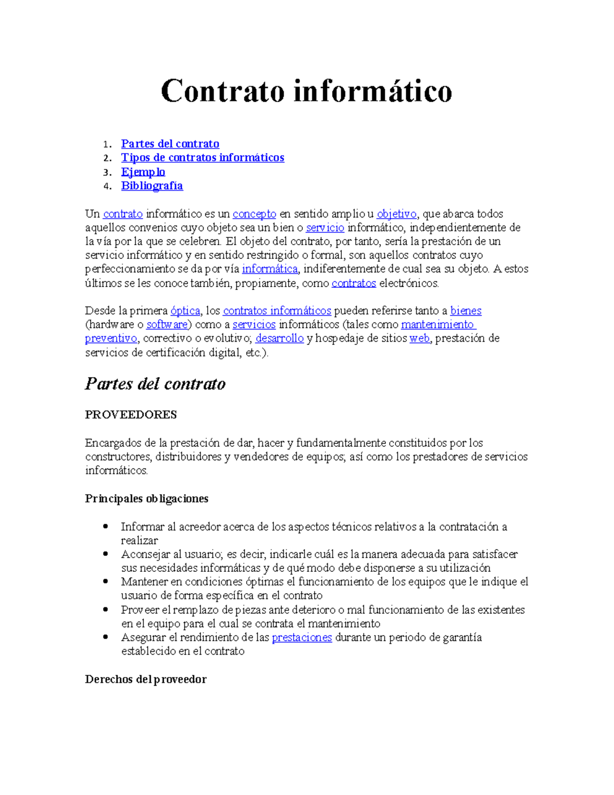 Contrato informático - Apuntes 1 - Contrato informático Partes del ...