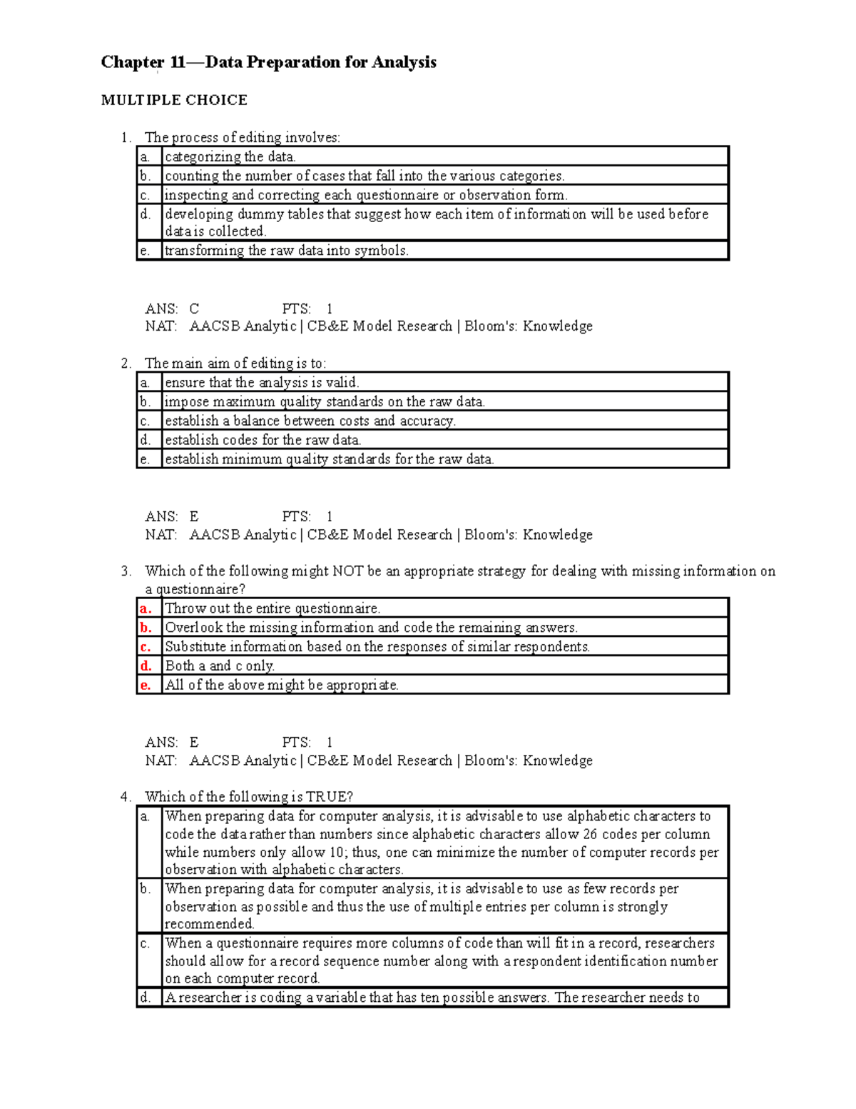 Chap14Datapreparation - Chapter 11—Data Preparation for Analysis ...