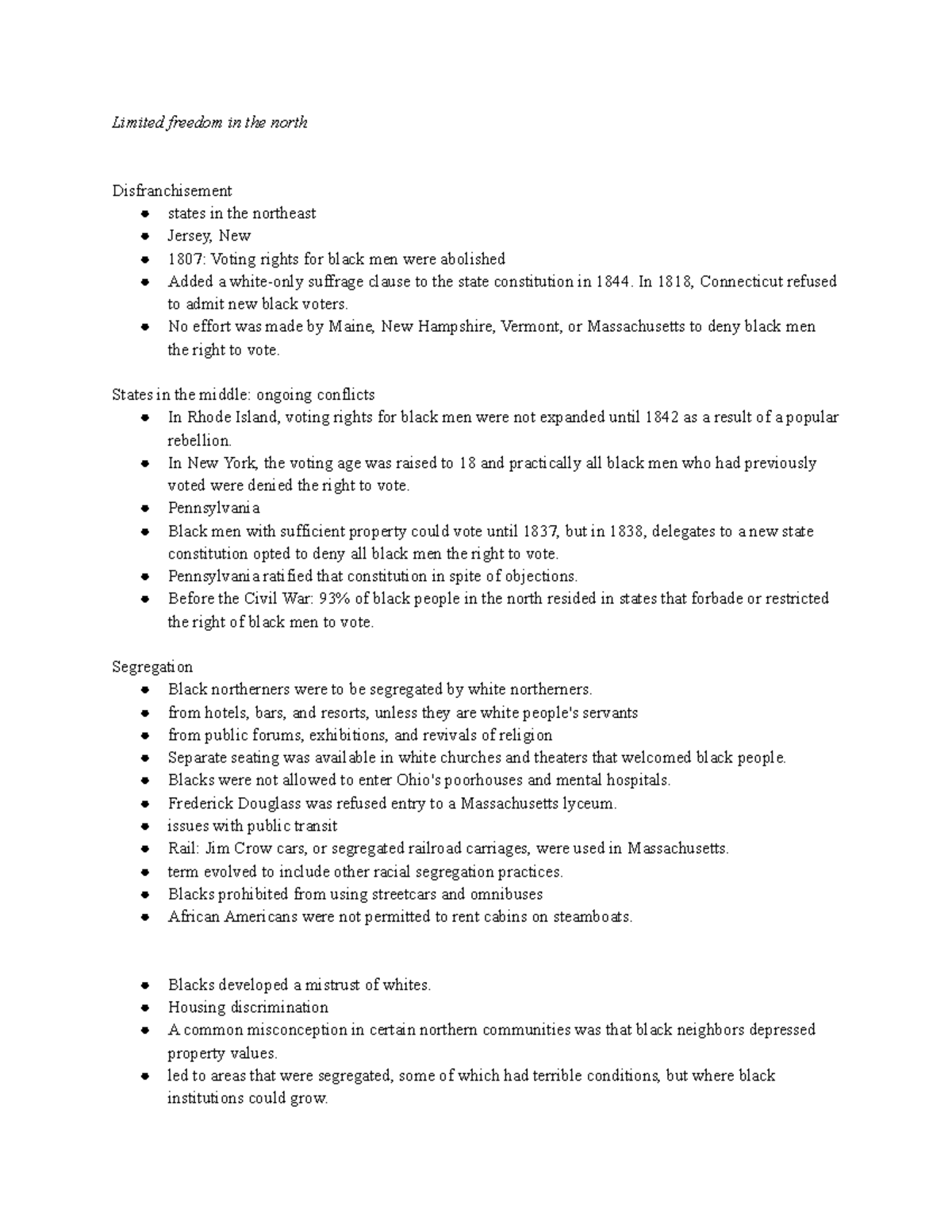 African American-Chpt.7 part 3 - Limited freedom in the north ...