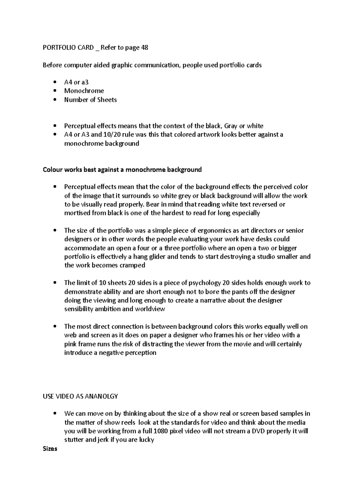 Portfolio cards - PORTFOLIO CARD _ Refer to page 48 Before computer ...