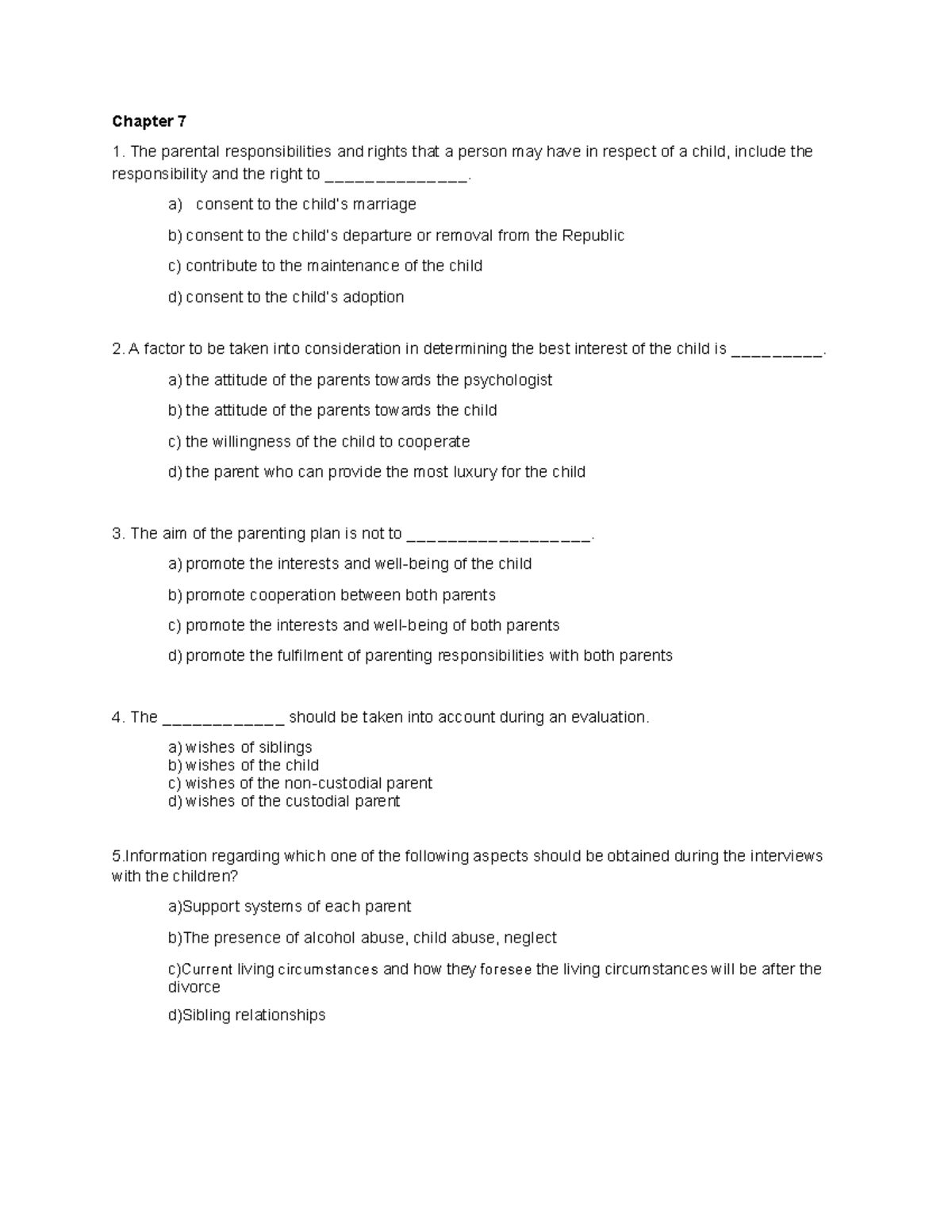 Chapter 7 - guide line - Chapter 7 The parental responsibilities and ...
