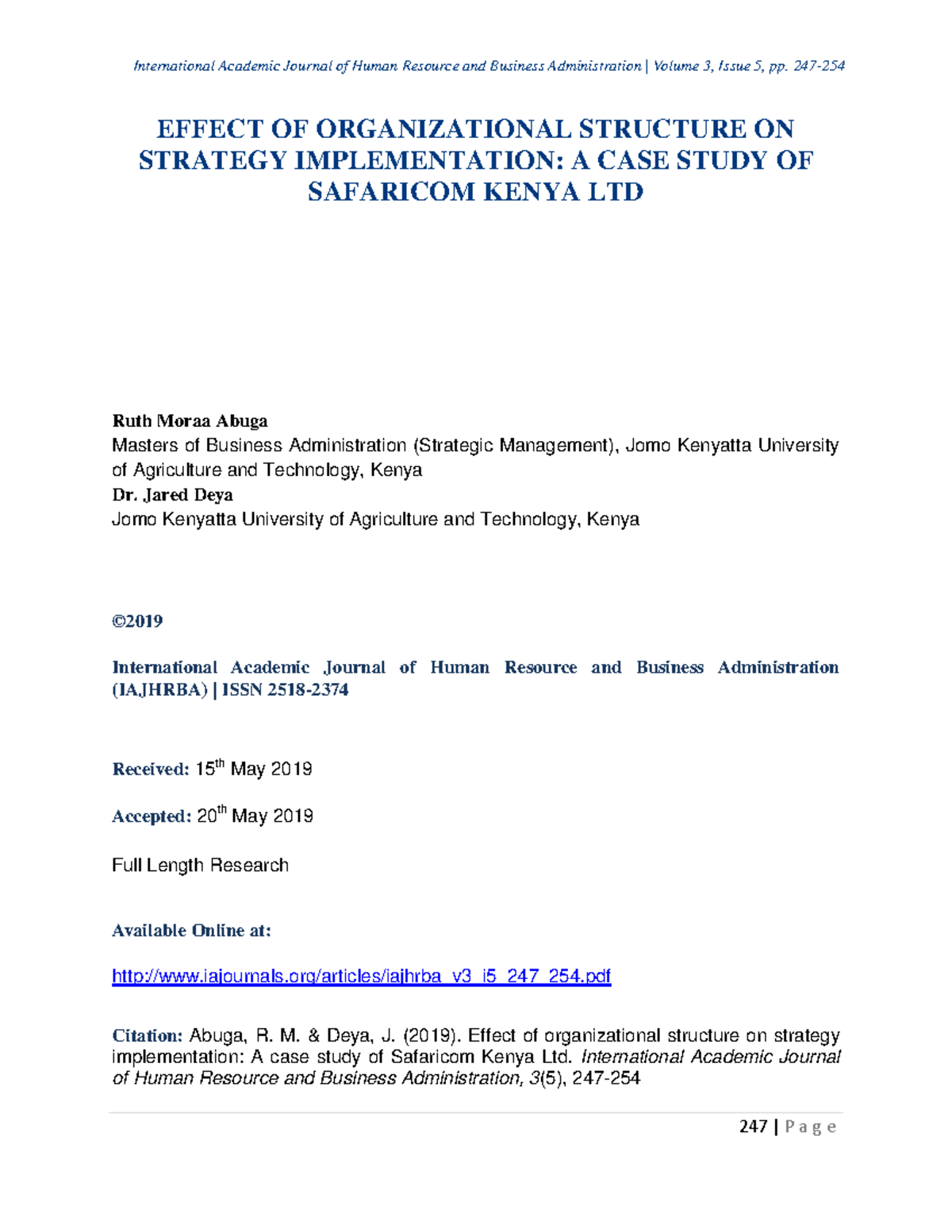 Structure vs Strategy - Please realize SP - EFFECT OF ORGANIZATIONAL ...