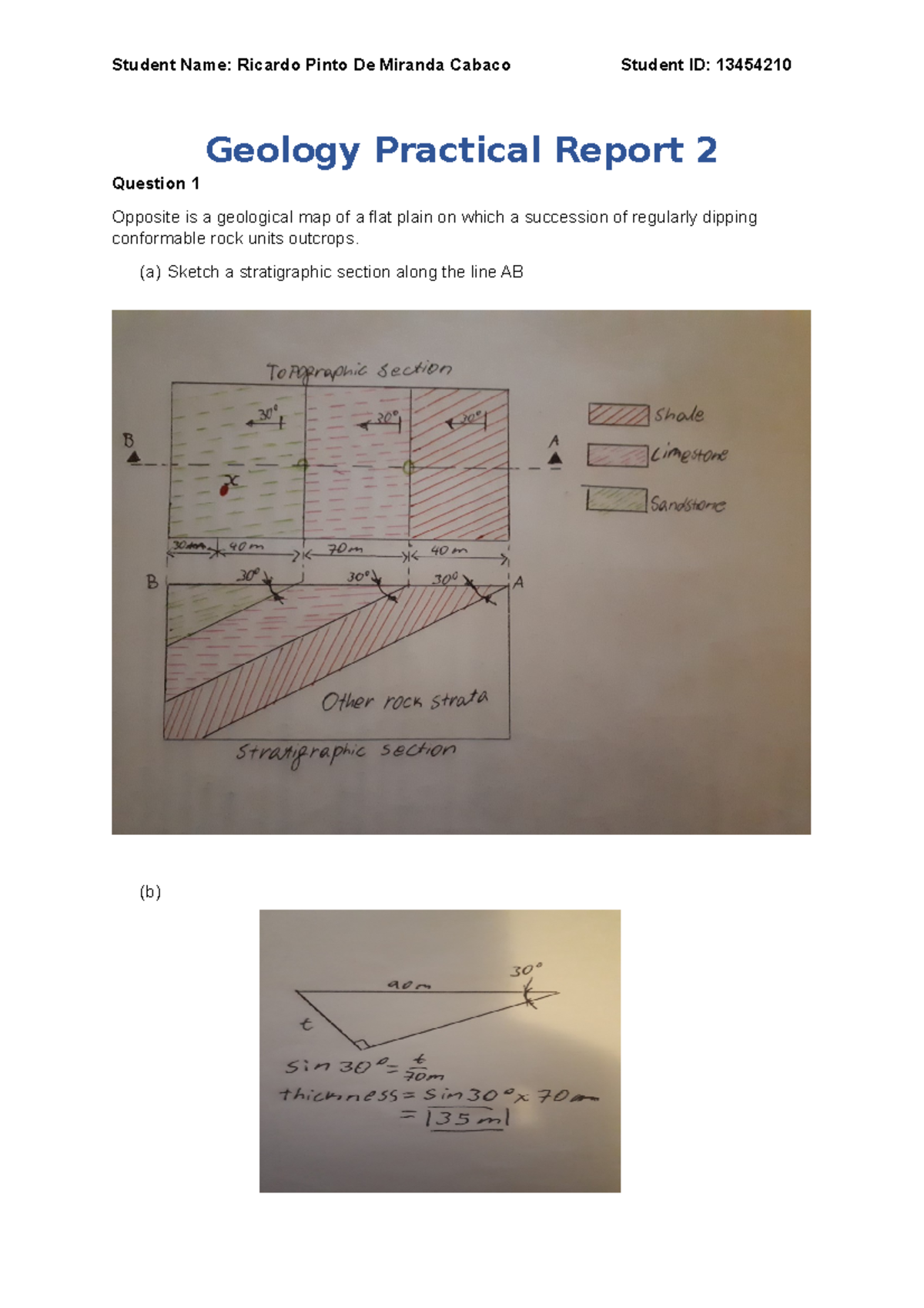 Geology Practical 2 85% received in 2019 - Geology Practical Report 2 ...