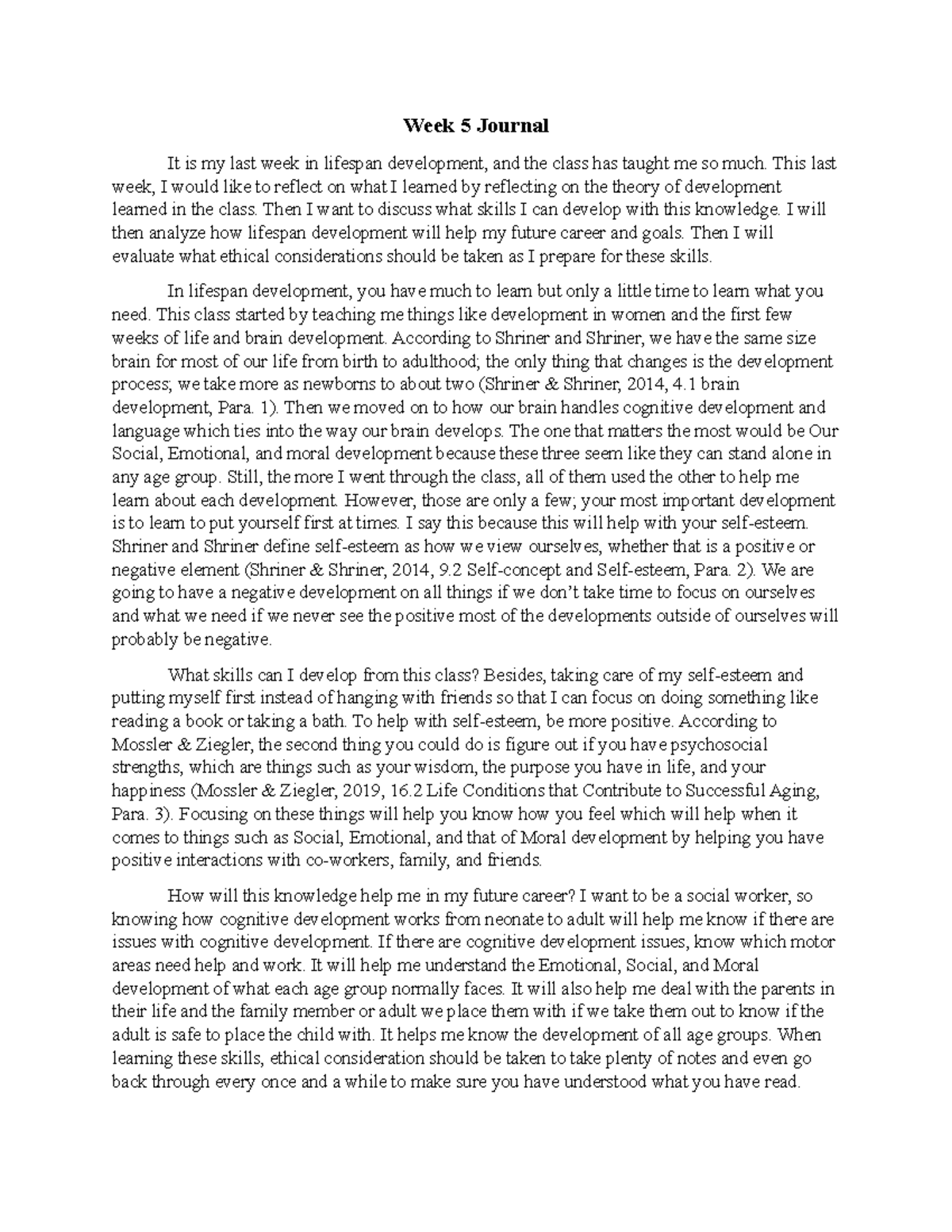 Week 5 Journal - PSY 304 - UAGC - Studocu