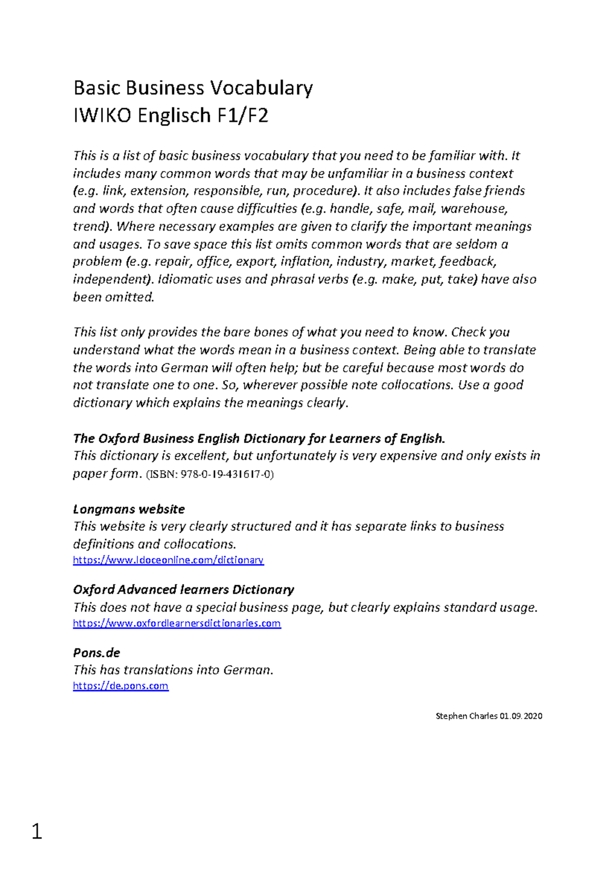 Business Vocab List Zusammenfassung Basic Business Vocabulary IWIKO business-vocab-list-zusammenfassung-basic-business-vocabulary-iwiko