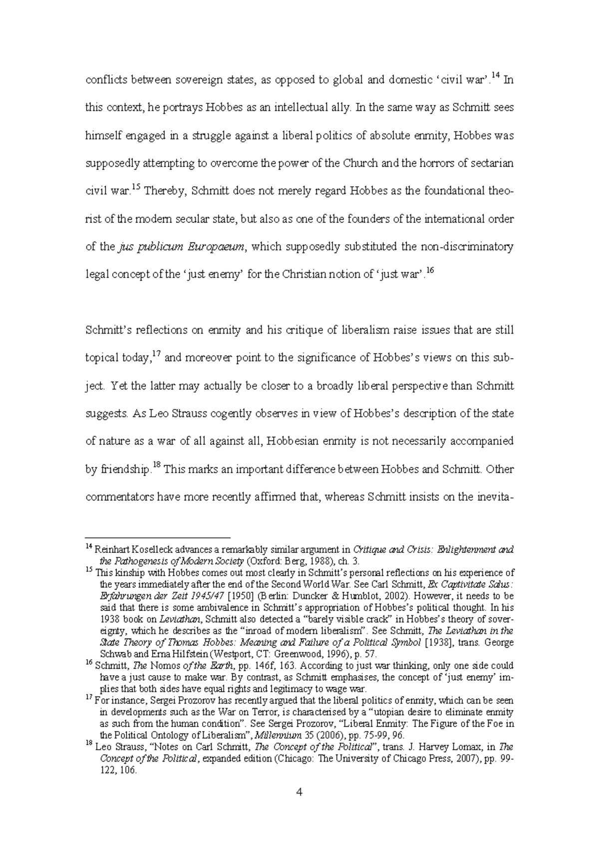 THE Concept OF Enmity IN THE Political 2 - conflicts between sovereign ...