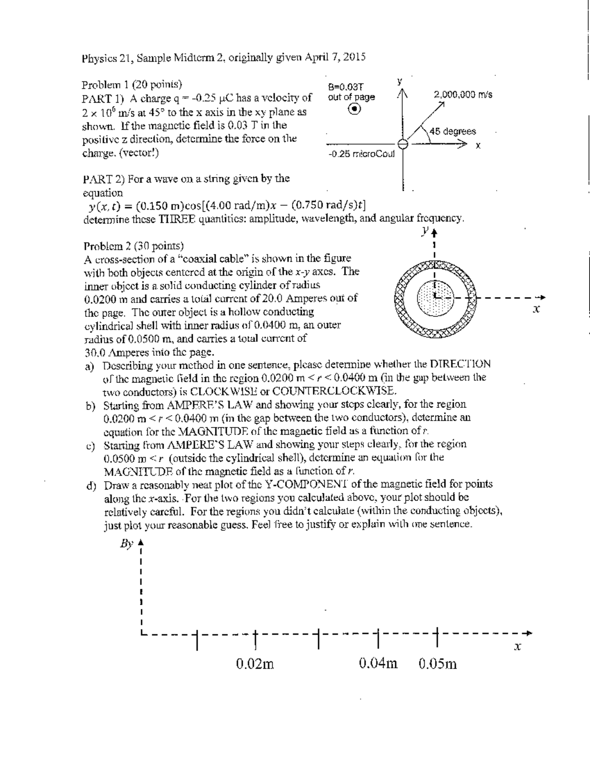 Sample Midterm 2 - PHY 022 - Studocu