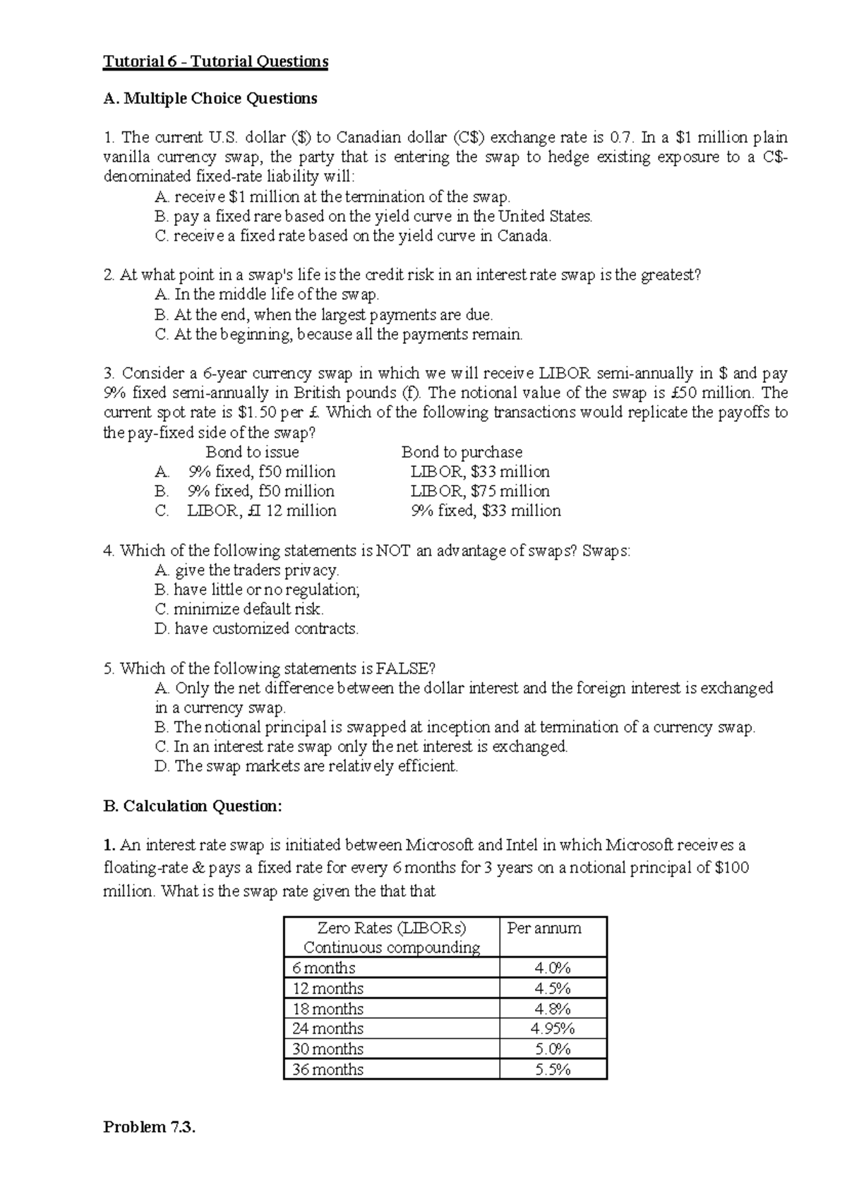 Tutorial - For practicing andpreparingg for the exam - Tutorial 6 ...