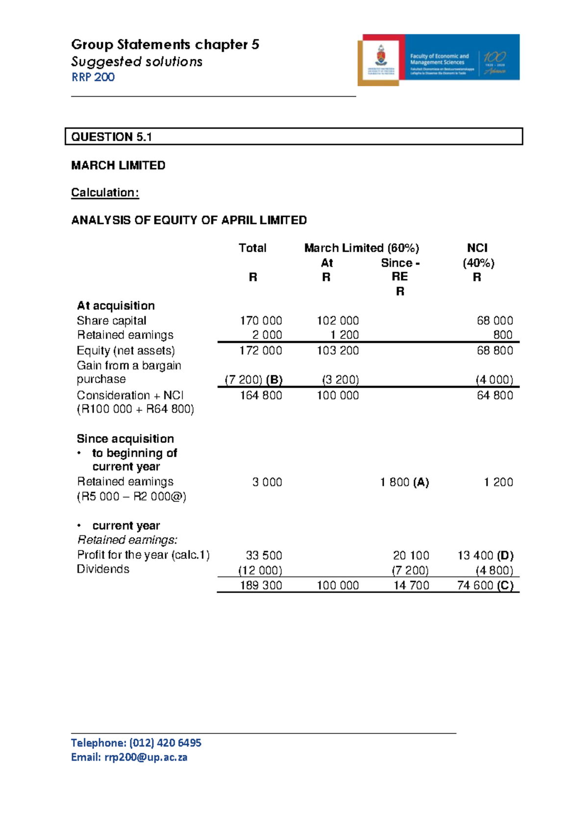 Chapter 5 S - Group Statements chapter 5 Suggested solutions RRP 200 ...