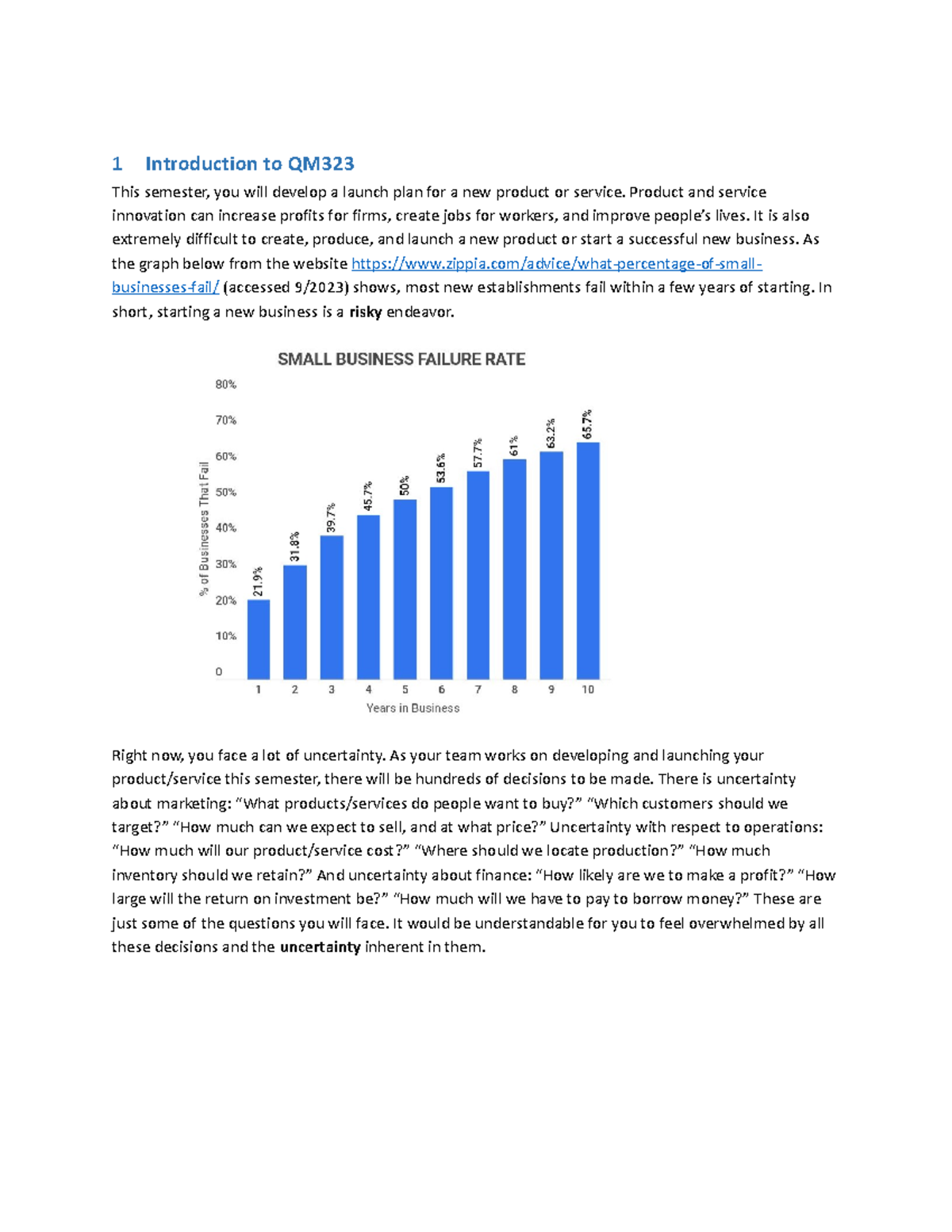 Topic 1 Introduction to QM323 - 1 Introduction to QM This semester, you ...
