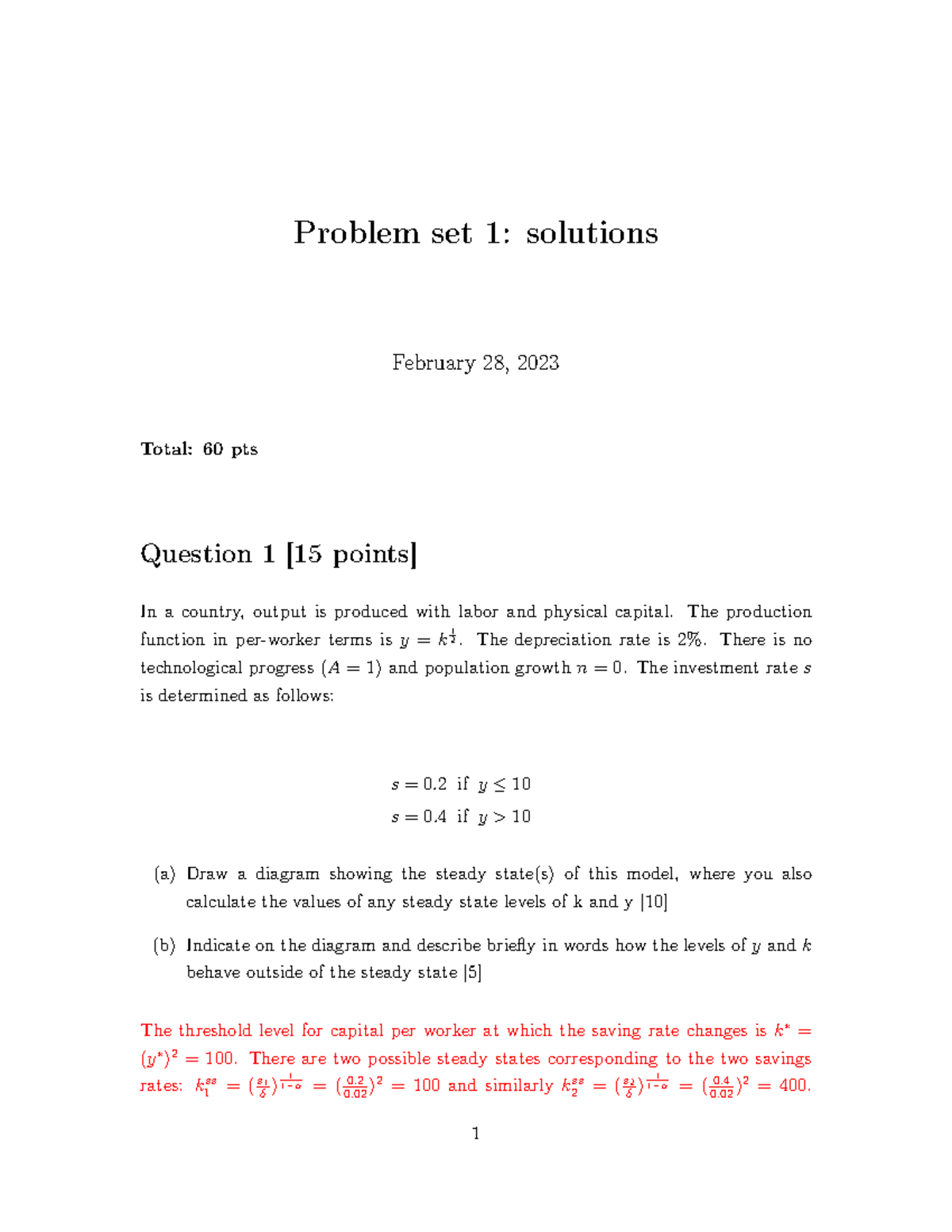 Macro II ps1 ans - Problem set 1: solutions February 28, 2023 Total: 60 ...