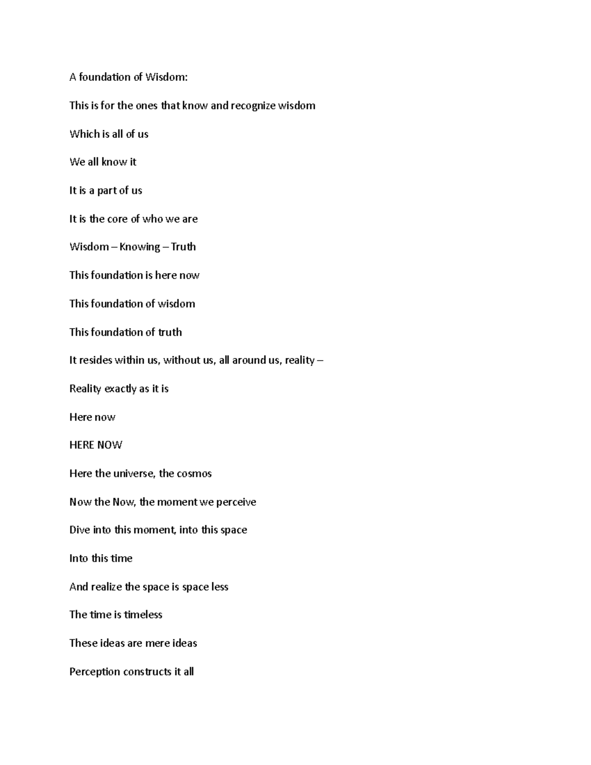 A foundation of Wisdom – A simple piece - A foundation of Wisdom: This ...