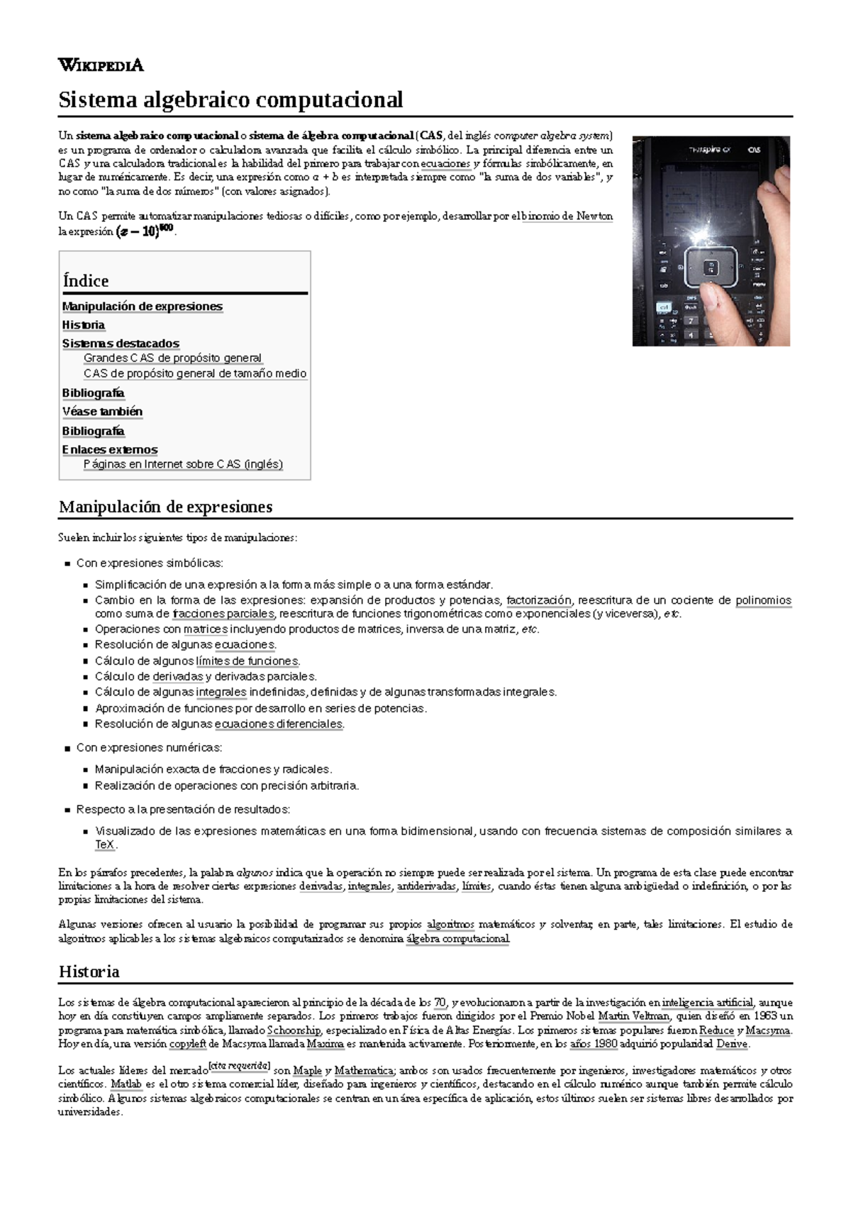 Sistema algebraico computacional - La principal diferencia entre un CAS ...