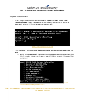S.Anthony DAD 220 Cardinality and Targeted Data.mod4lab - DAD 220 ...