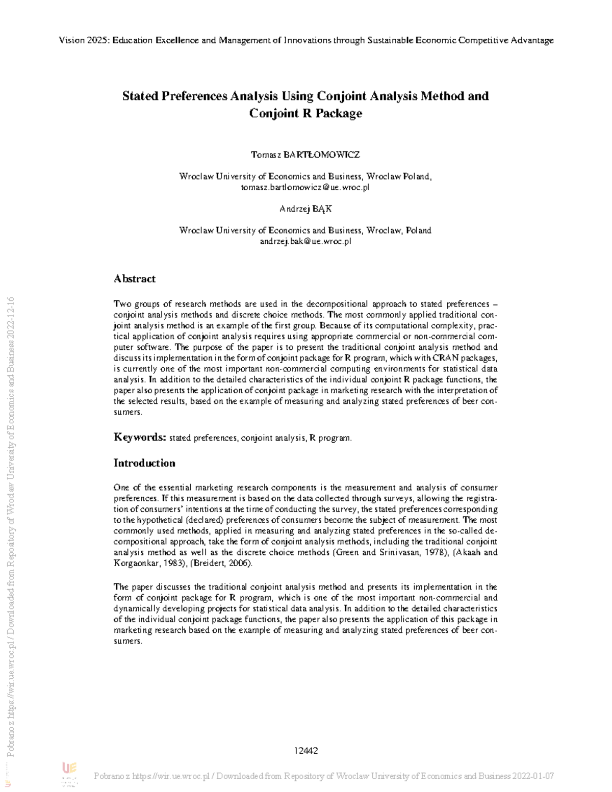 Btl and logit - Stated Preferences Analysis Using Conjoint Analysis ...