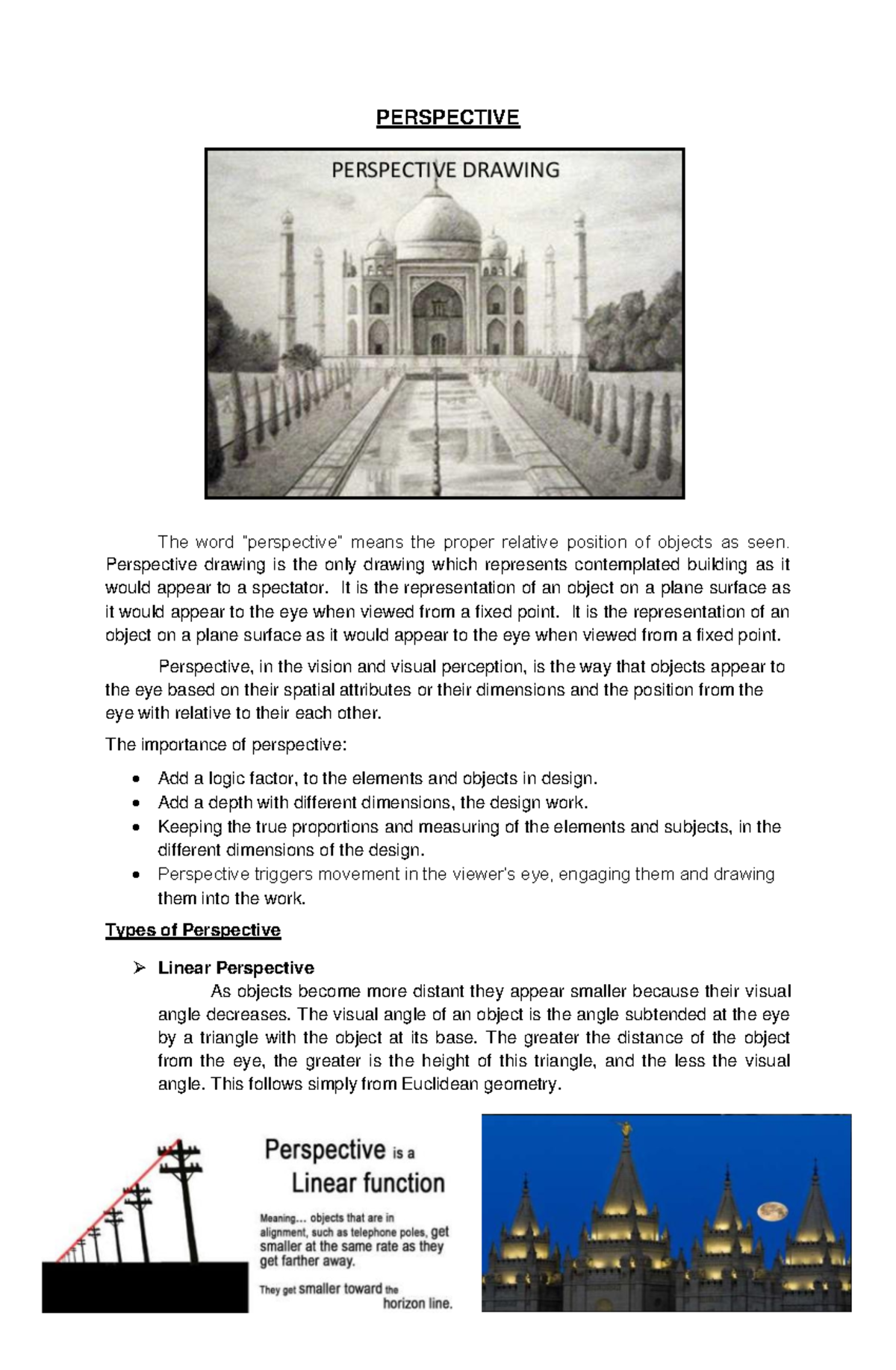 Perspective - ENGINEERING DRAWING AND PLANS- Perpective Notes ...