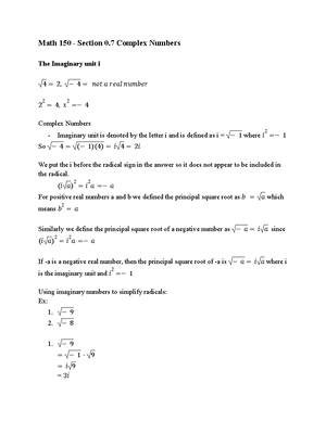 Math 150 - Section 0.1 Real Numbers - Math 150 - Section 0 Real Numbers ...
