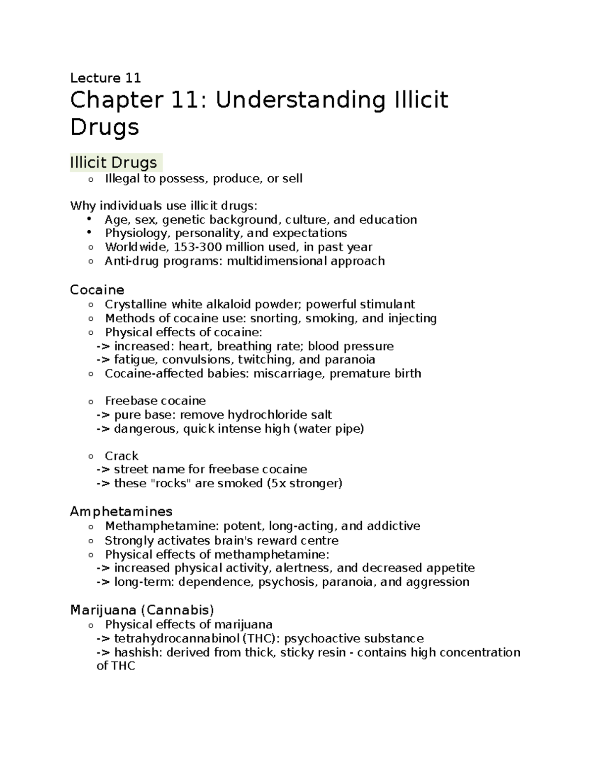 Lecture 11 - Chapter 11 - Lecture 11 Chapter 11: Understanding Illicit ...