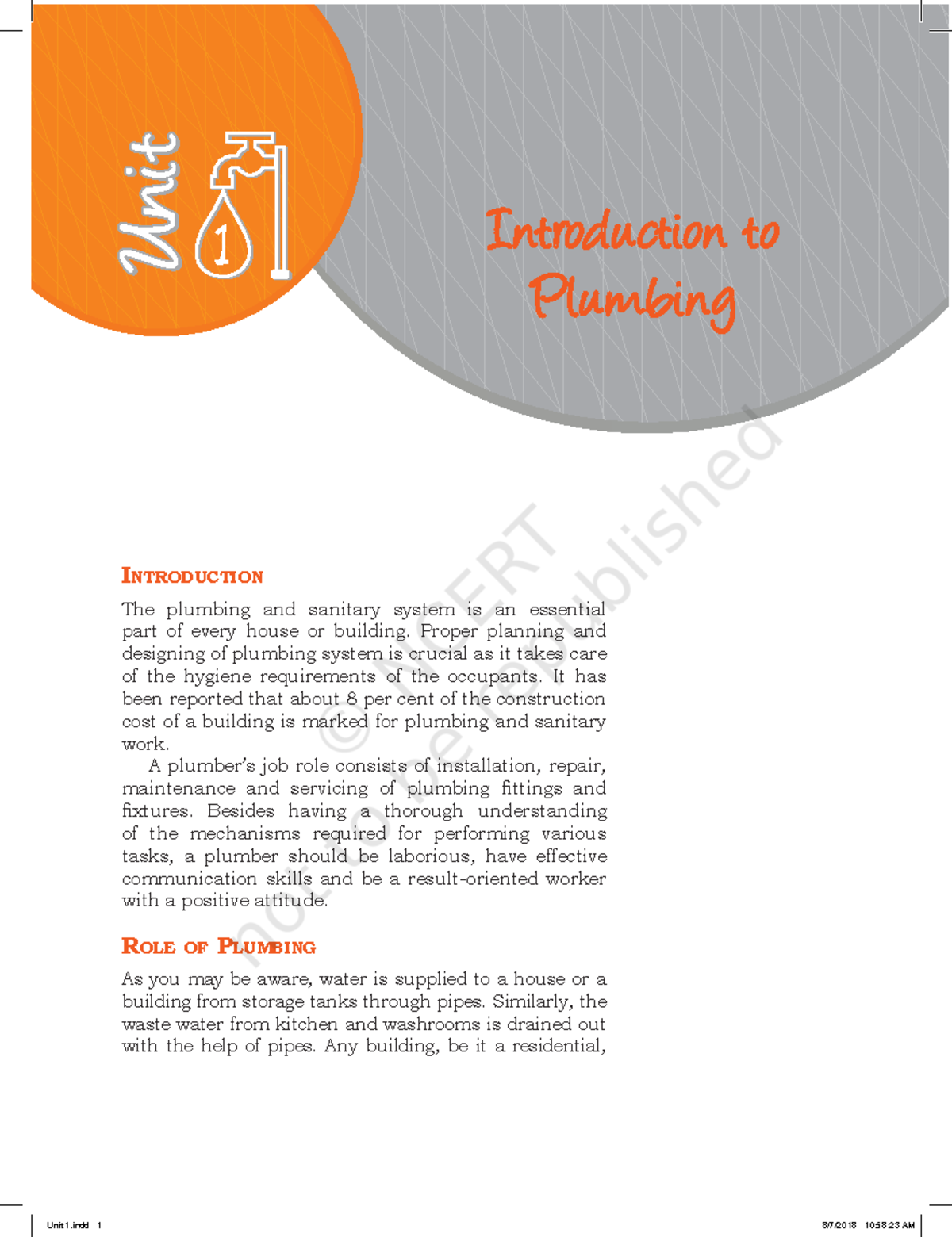 Plumbing - Introduction to Plu mbing 1 IntroductIon The plumbing and ...
