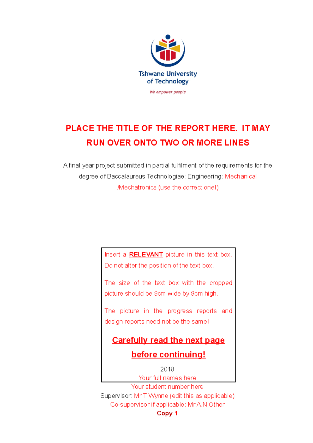 Report template 2018 R0 - PLACE THE TITLE OF THE REPORT HERE. IT MAY ...