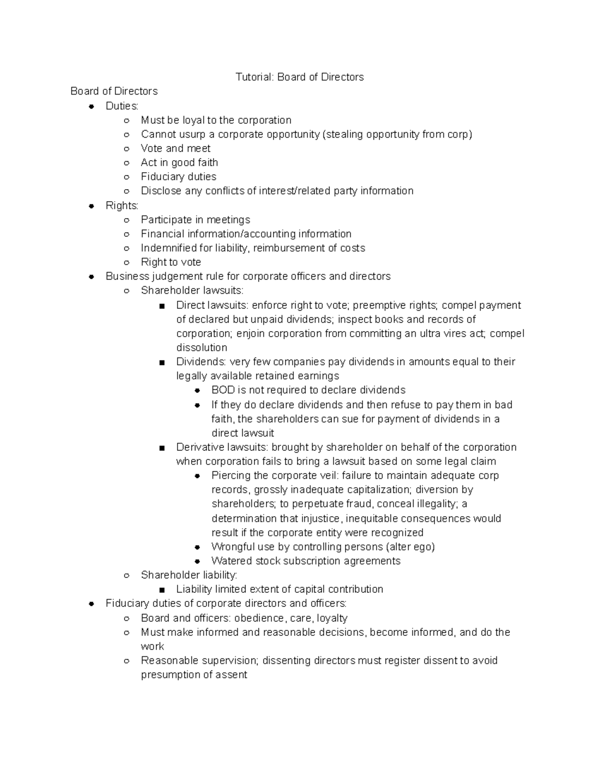 Tutorial Board of Directors - Tutorial: Board of Directors Board of ...