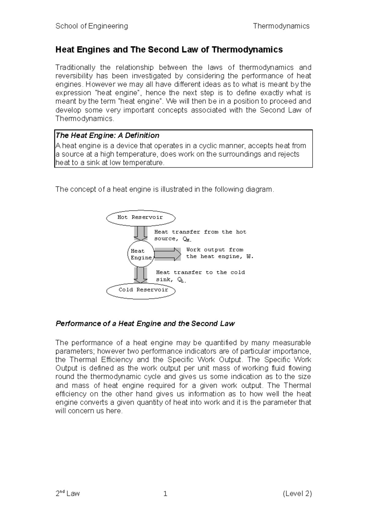 2 Heat Engines and The Second Law of Thermodynamics - Heat Engines and ...