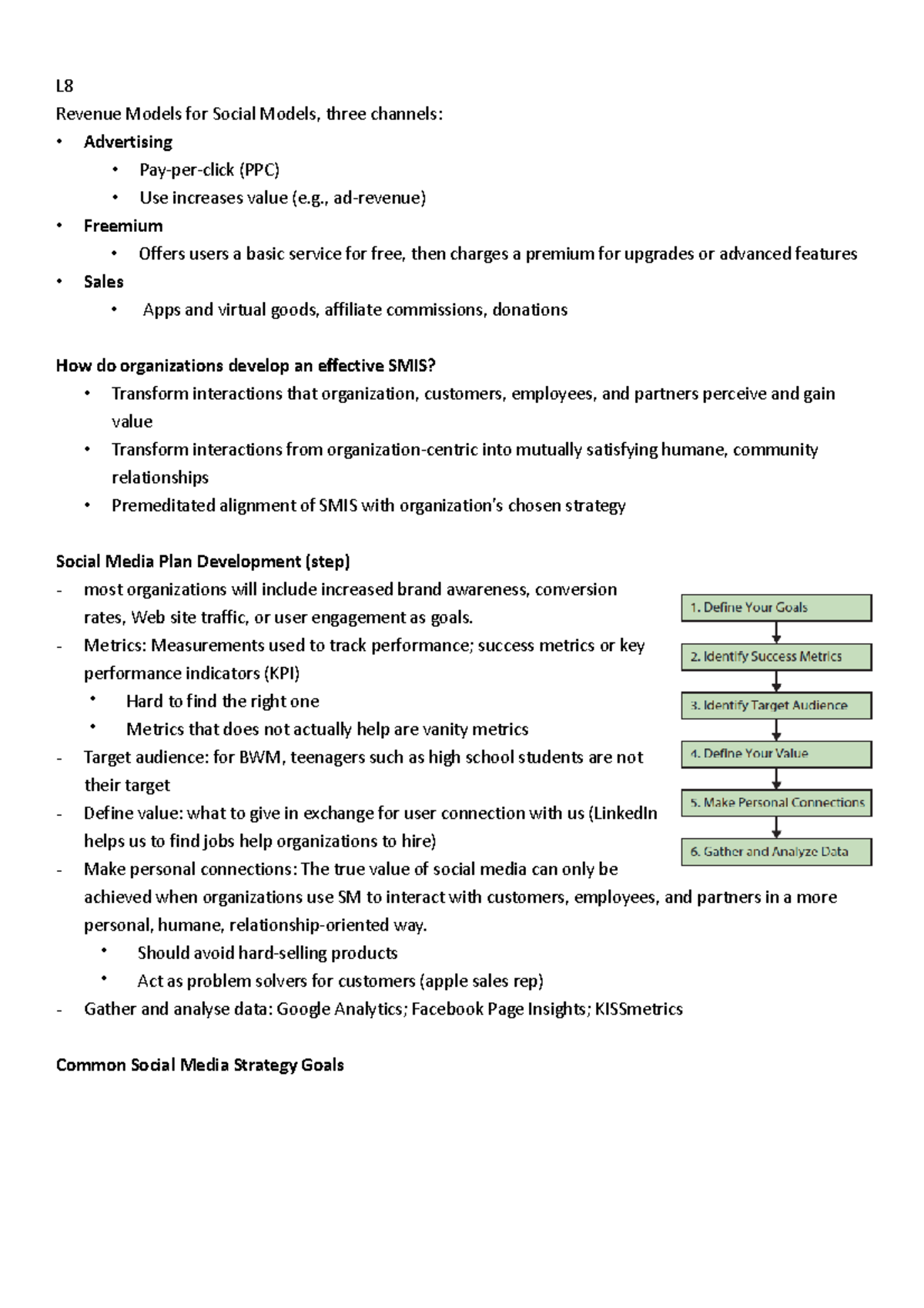 CB2500 Notes - L Revenue Models for Social Models, three channels ...