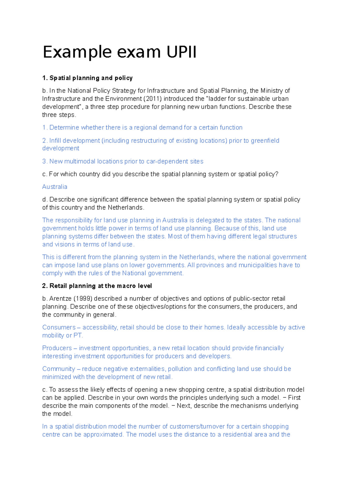 Example exam UPII - Practice exam with answers - Example exam UPII ...