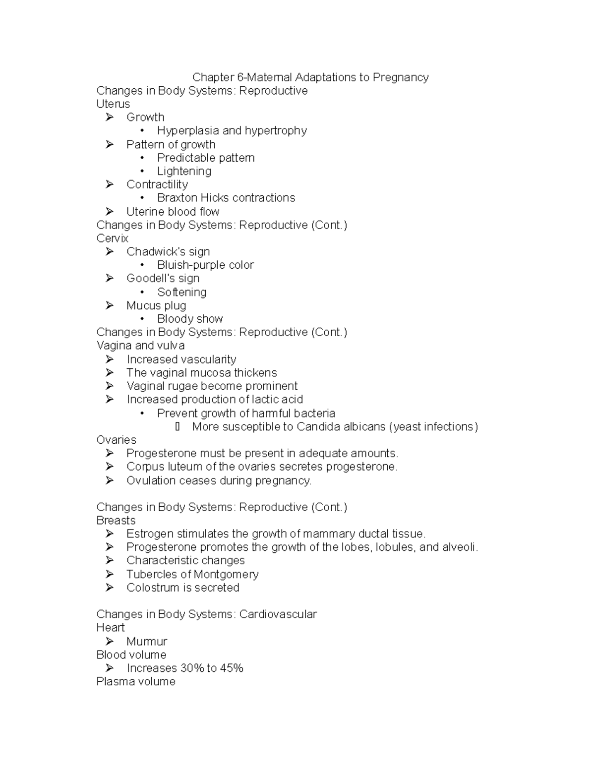 Chapters 6-8 Outline - i love to ride bike - Chapter 6-Maternal ...