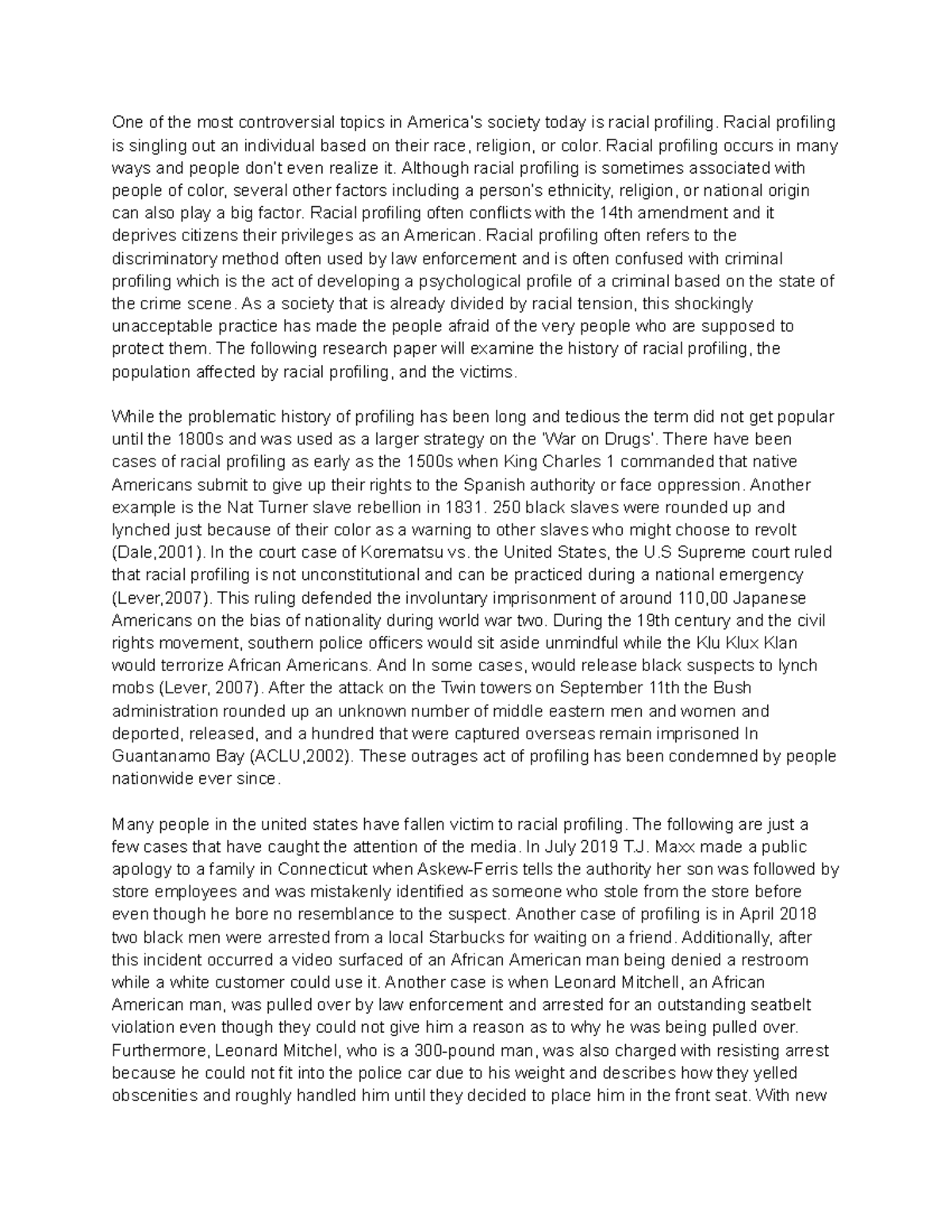 History And Understanding Of Racial Profiling - One of the most ...