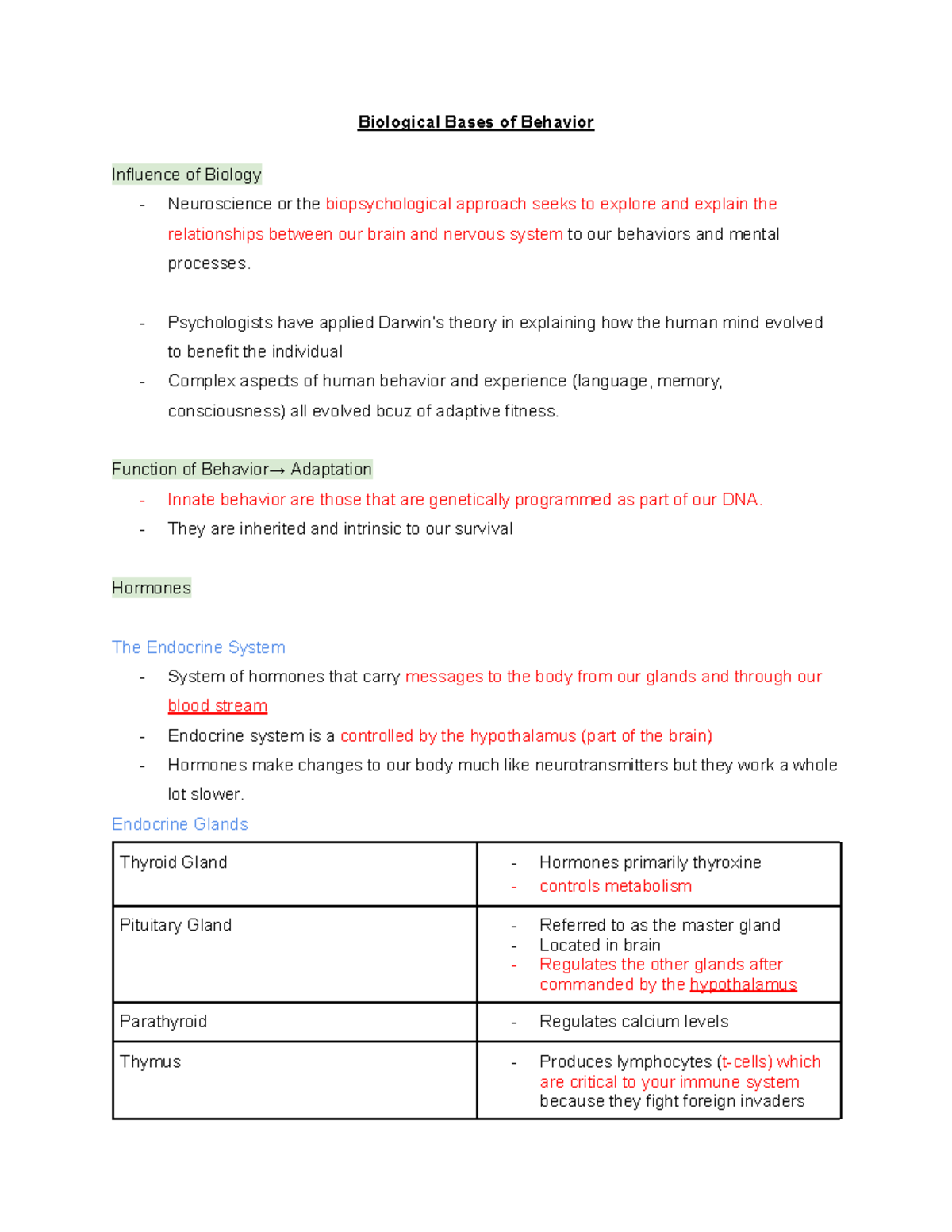 Biological Basis of Behavior - Biological Bases of Behavior Influence ...
