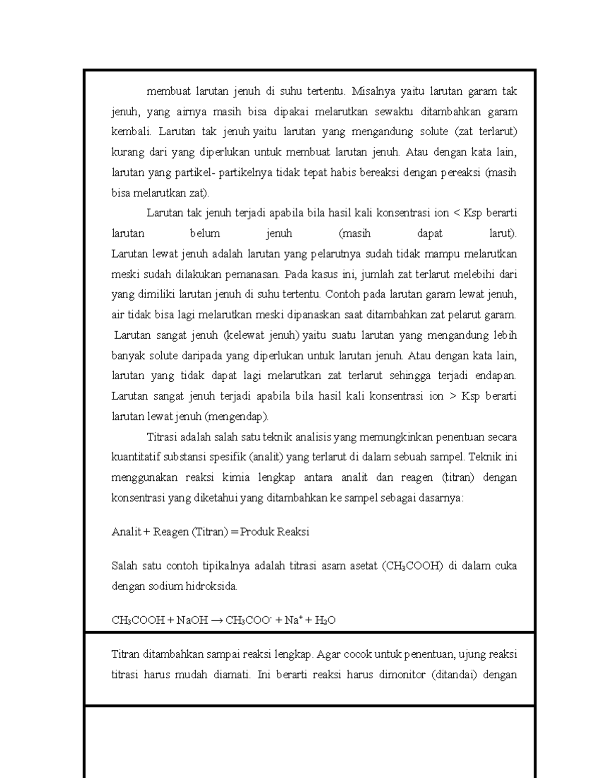 contoh dari praktikum 2 - membuat larutan jenuh di suhu tertentu ...