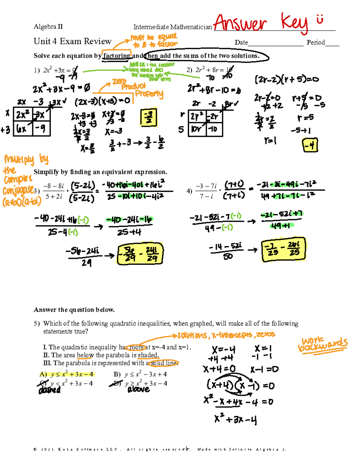 Unit 4 Exam Review-AK - Unit 4 - ©Q ] 2 y 0 y 2 P 1 C nKYuRtXa wSwohf ...
