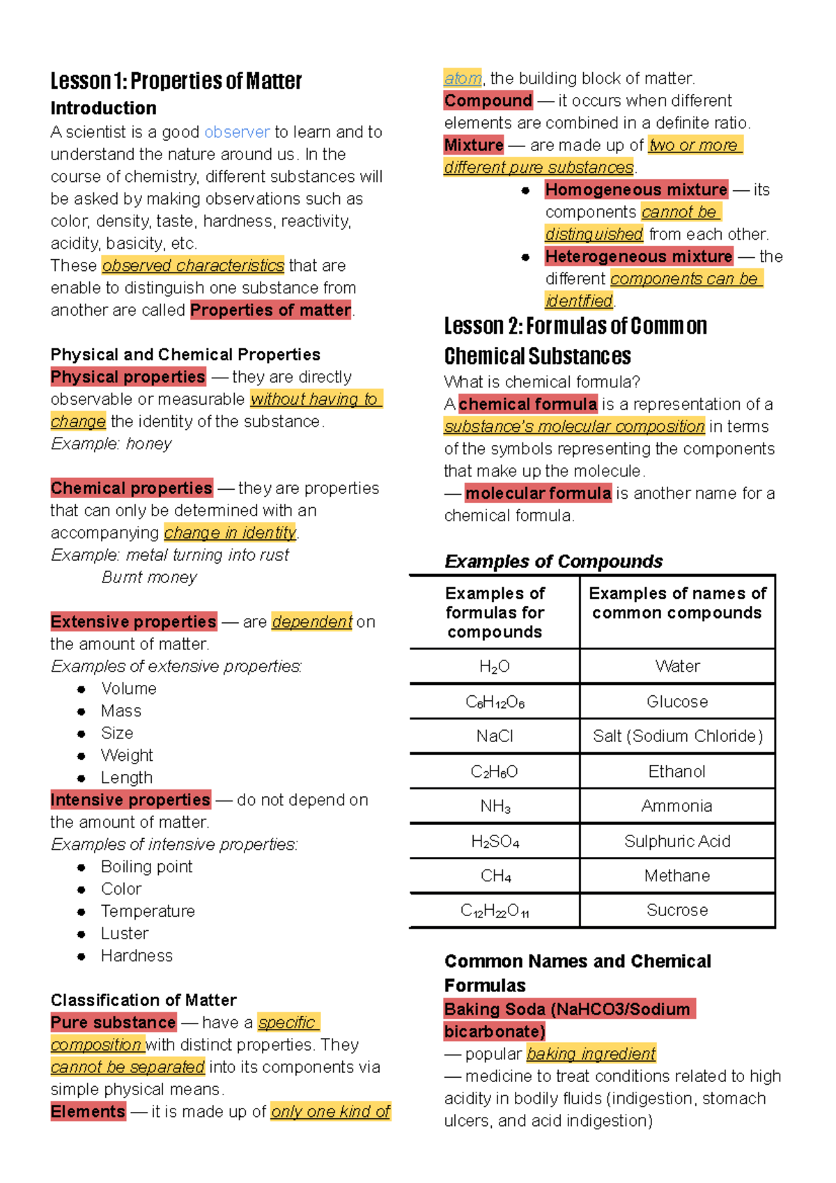 GEN CHEM 1 Lesson 1 - Lesson 1: Properties of Matter Introduction A ...