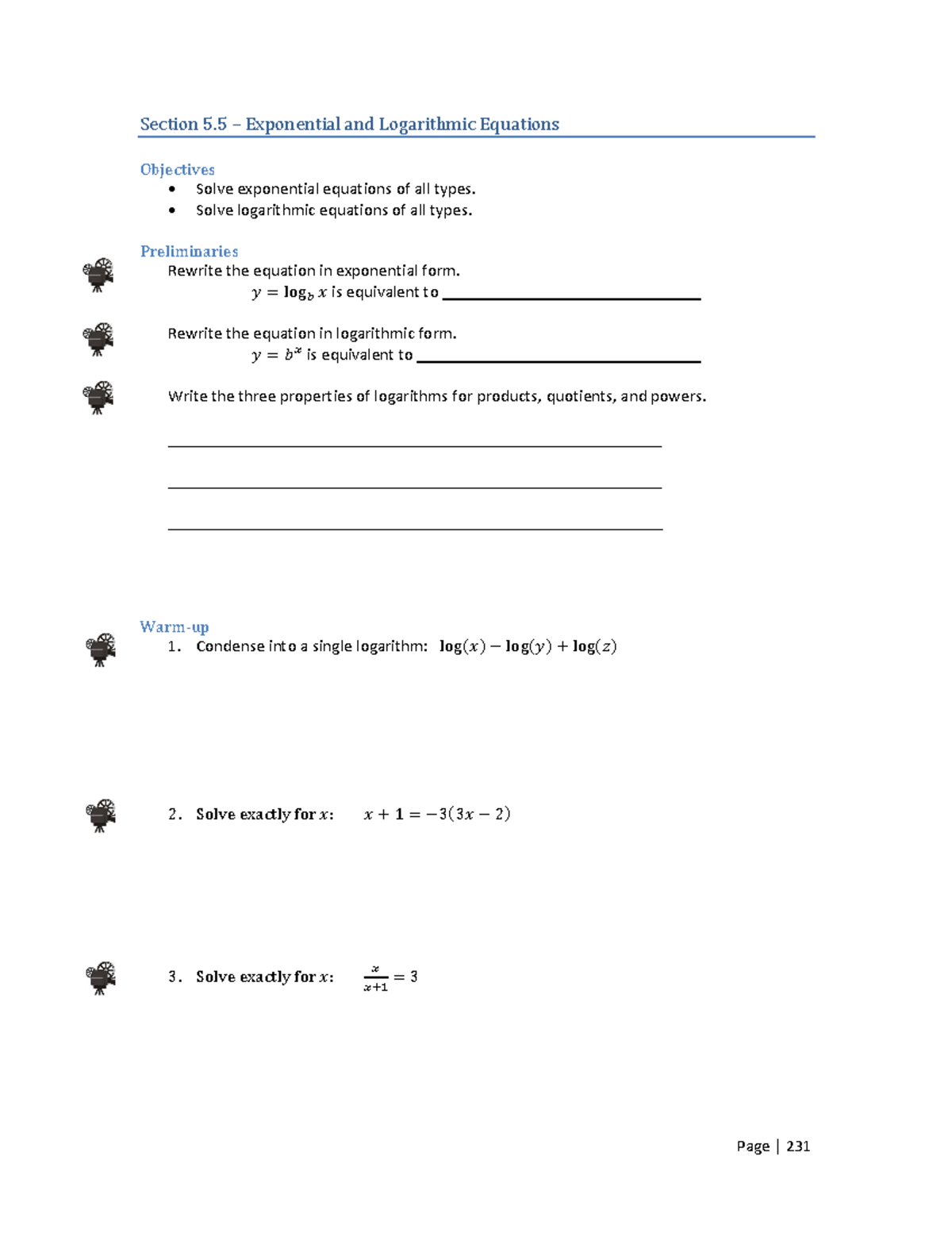 Lecture notes, lecture 5.5 - Section 5 – Exponential and Logarithmic ...