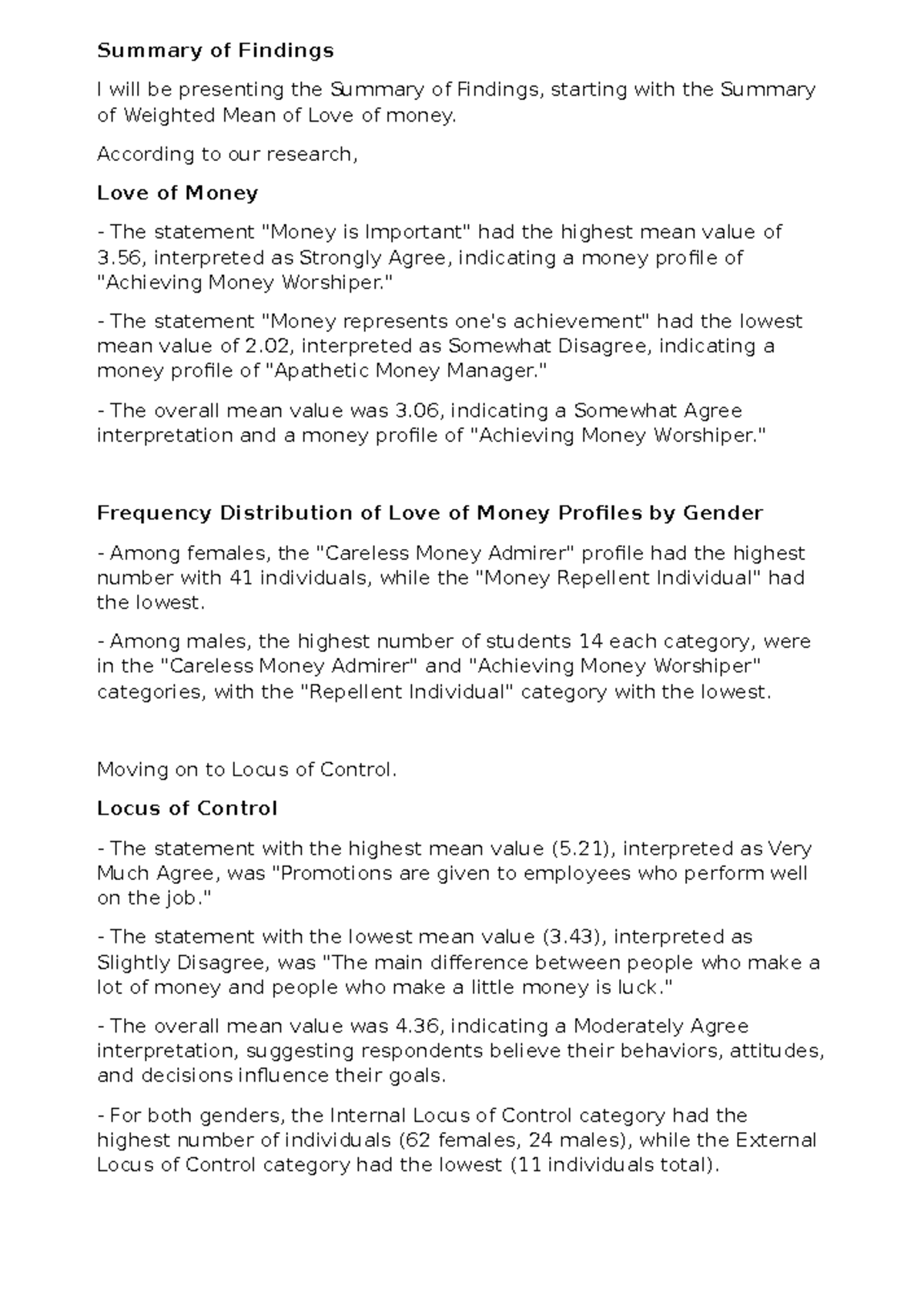 Script - asasas - Summary of Findings I will be presenting the Summary ...