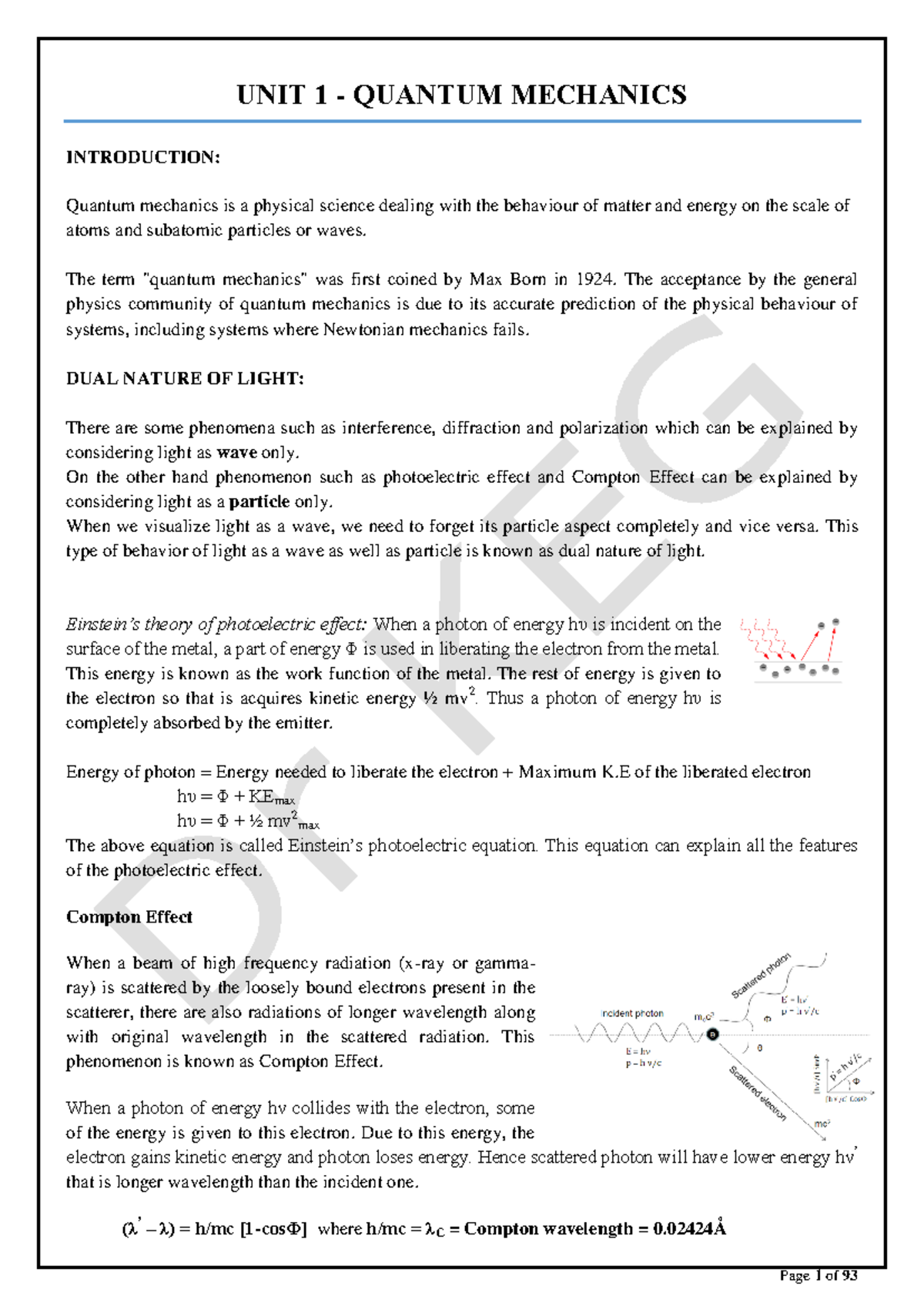 Applied physics consolidated notes - UNIT 1 - QUANTUM MECHANICS ...