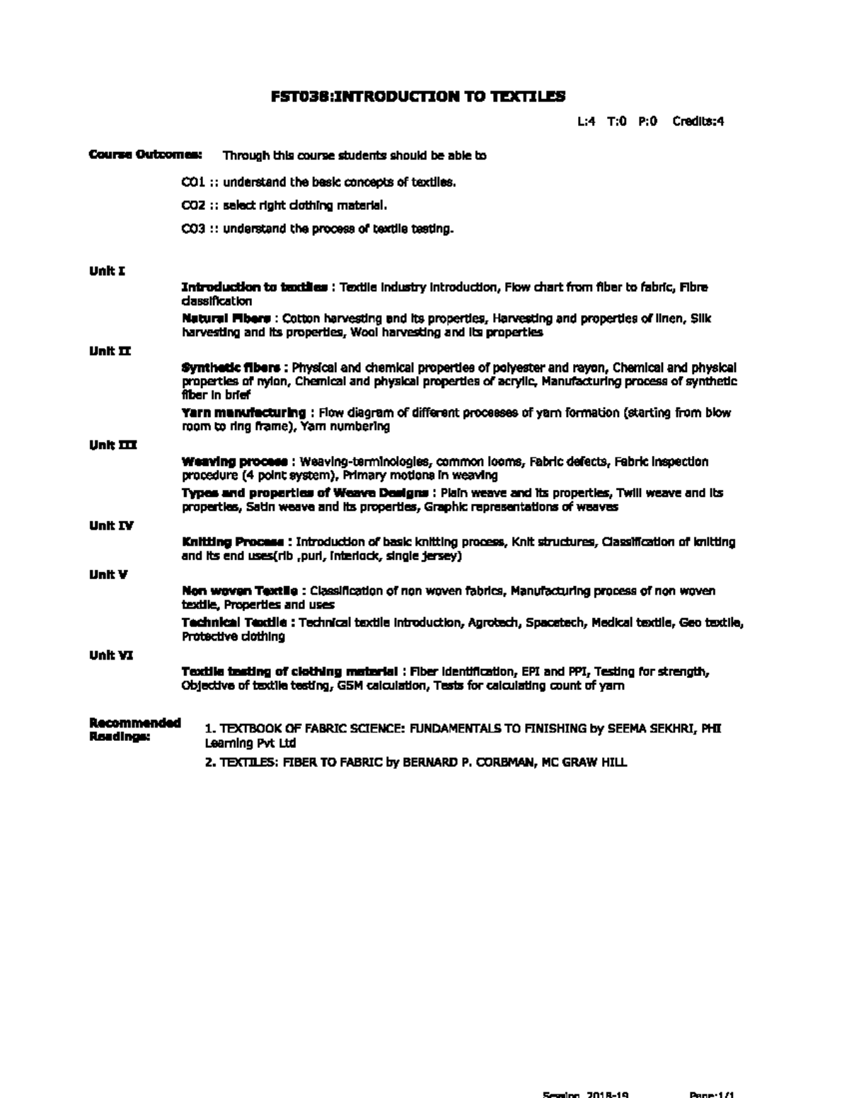 FST038 Introduction TO Textiles - Fashion - LPU - Studocu