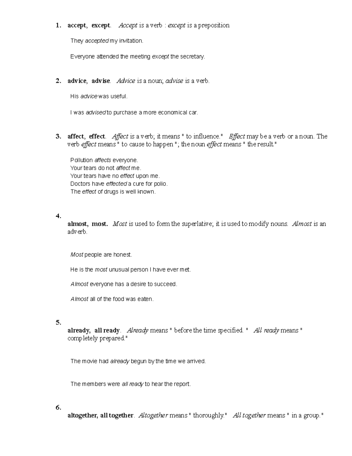 English 3 ENGLISH 1 Accept Except Accept Is A Verb Except Is