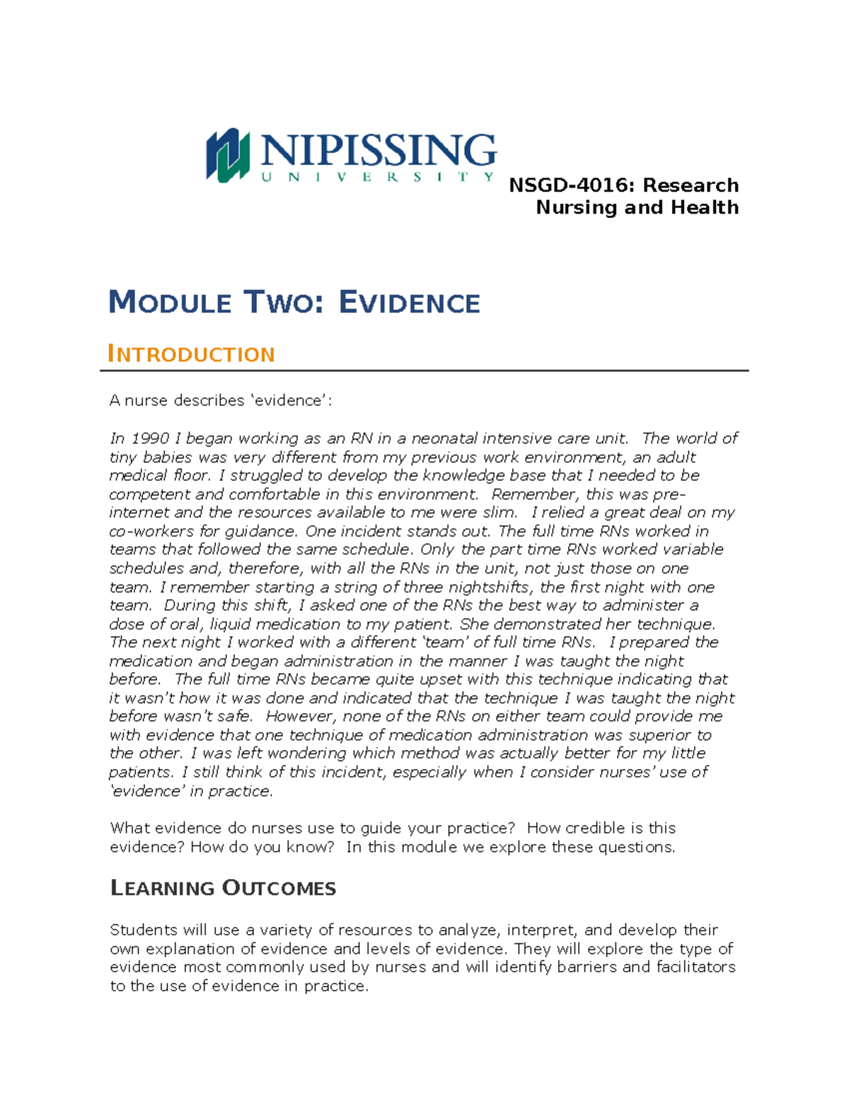 Module 2 - Lecture notes 2 - Research Nursing and Health MODULE TWO ...