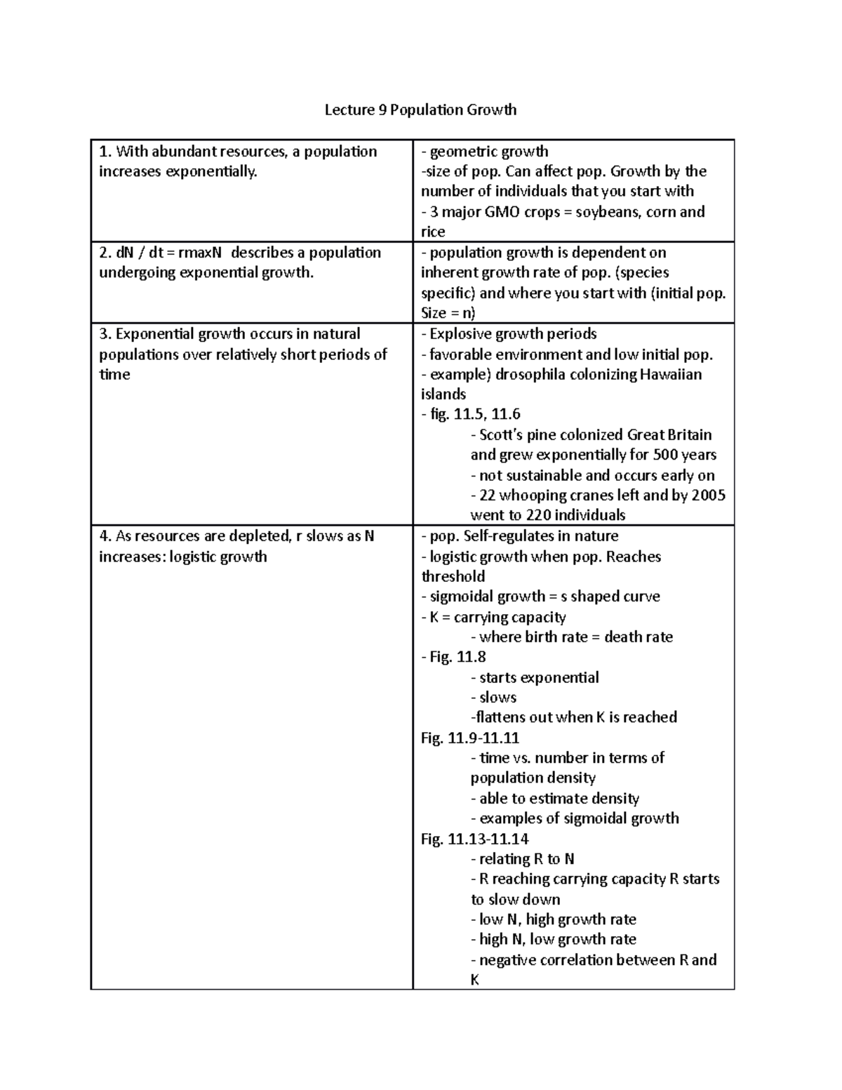 Lecture 9 Population Growth - Lecture 9 Population Growth With abundant ...