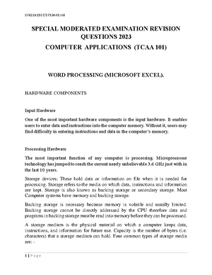 Computer Studies Notes - Computer Studies Notes Computer Studies Notes ...